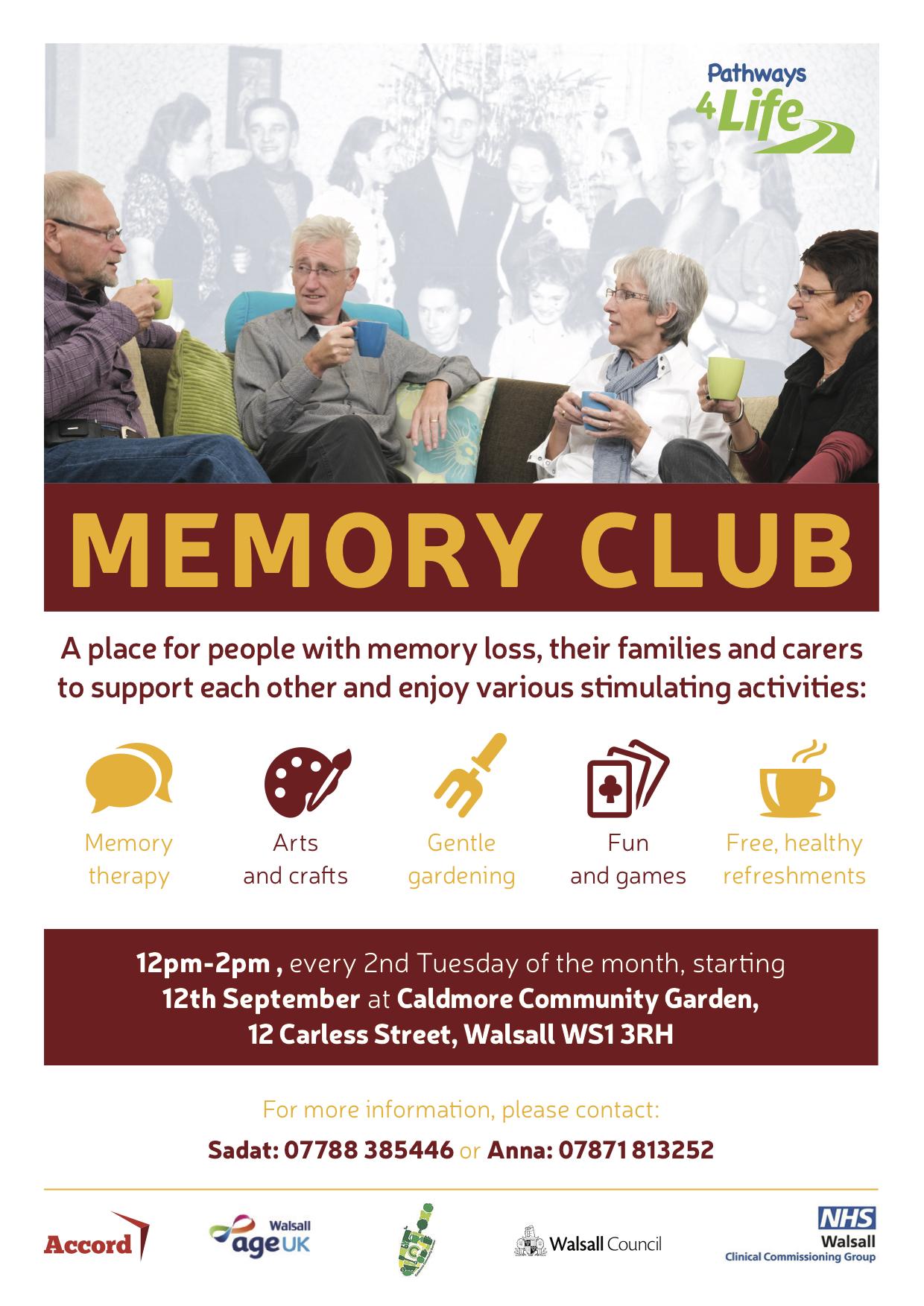 Memory Club starting September 12th – Caldmore Community Garden